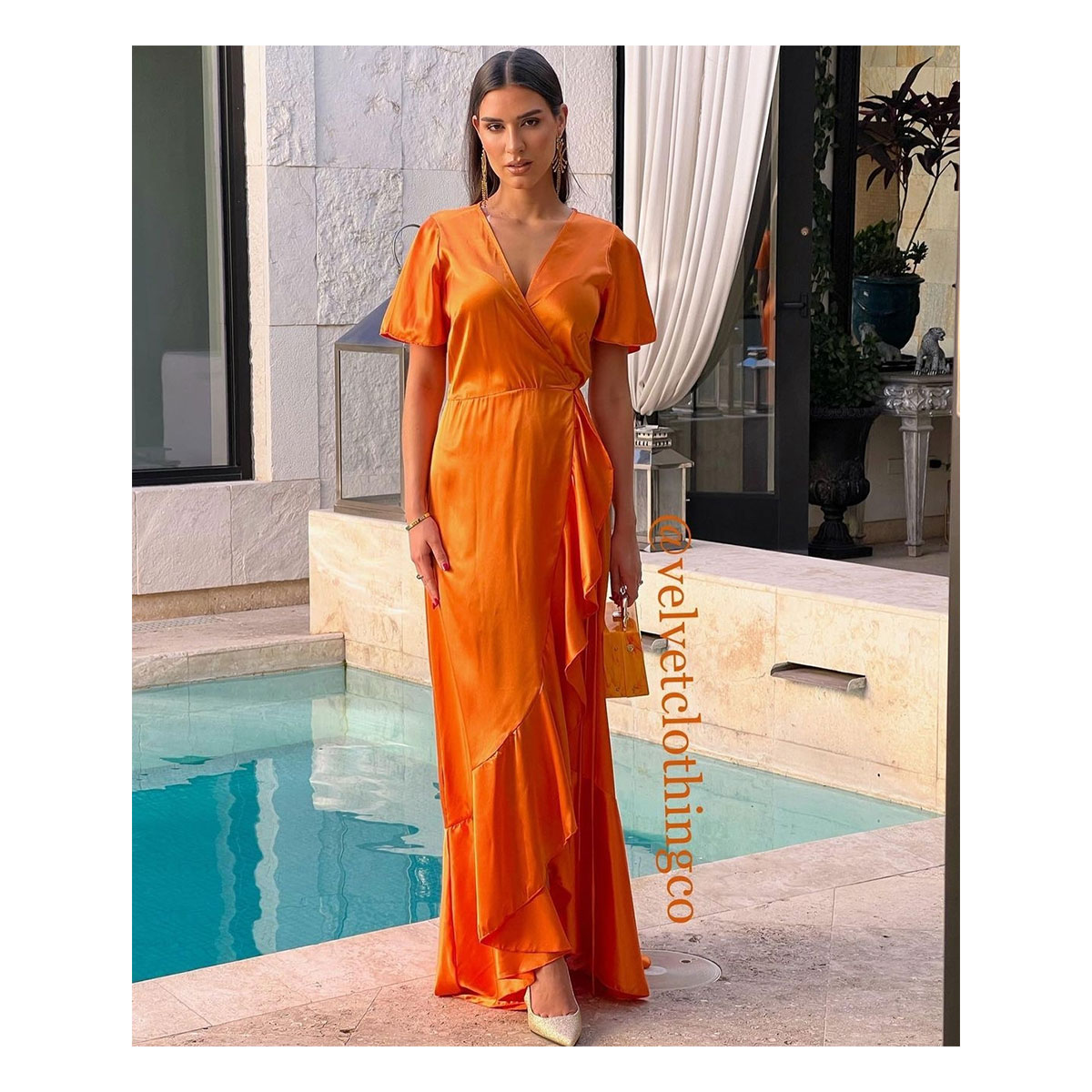 Vestido Naranja Linda - Tienda de Ropa en Línea